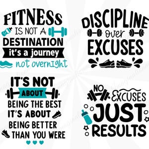 20 Fitness SVG Design Bundle, Motivational Workout Quotes, Exercise SVG ...