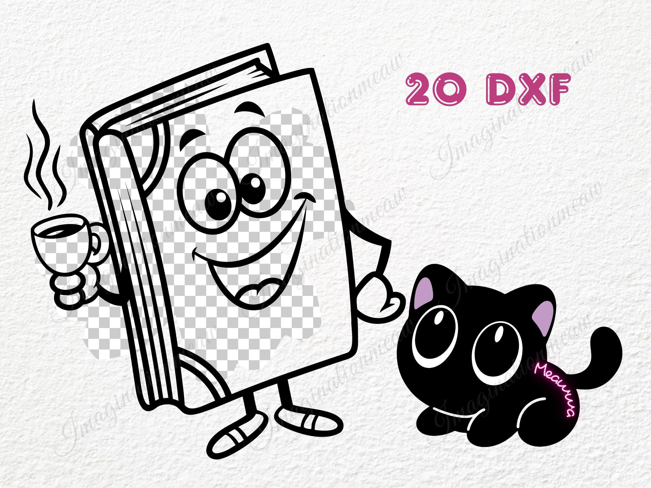 20 Cute Book SVG Designs, Cartoon Reading Clipart Bundle - Etsy
