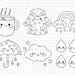 Rainy Day Clipart, Cute Weather Svg, Kawaii Rain Doodles, Rainy Day ...