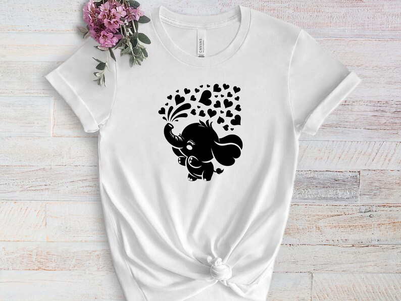 Elephant Blowing Hearts Svg, Cute Elephant Svg, Baby Elephant, Baby ...