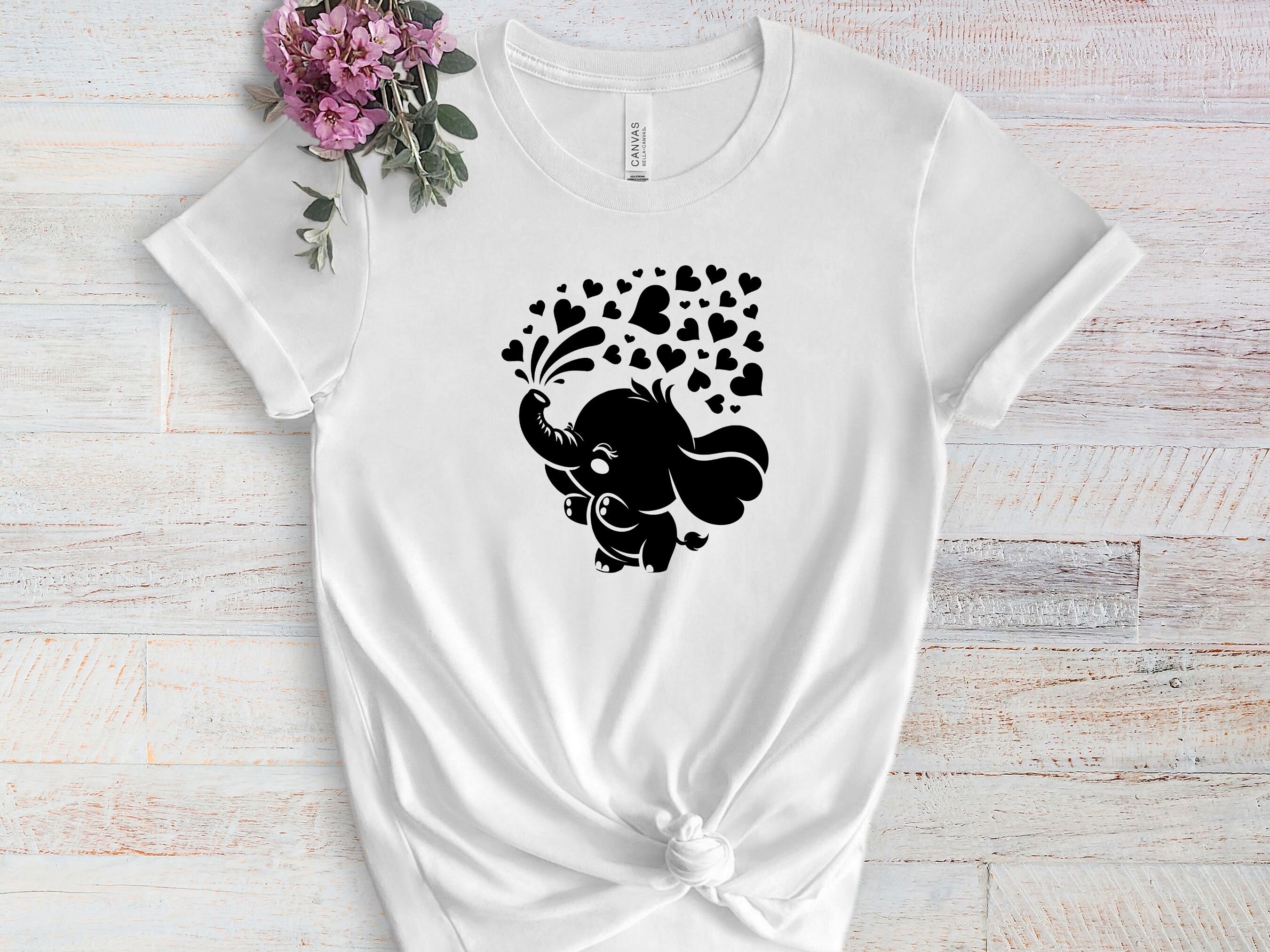 Elephant Blowing Hearts Svg, Cute Elephant Svg, Baby Elephant, Baby ...