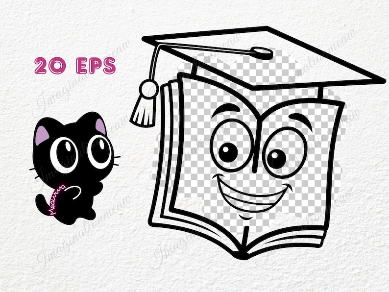 20 Cute Book SVG Designs, Cartoon Reading Clipart Bundle - Etsy