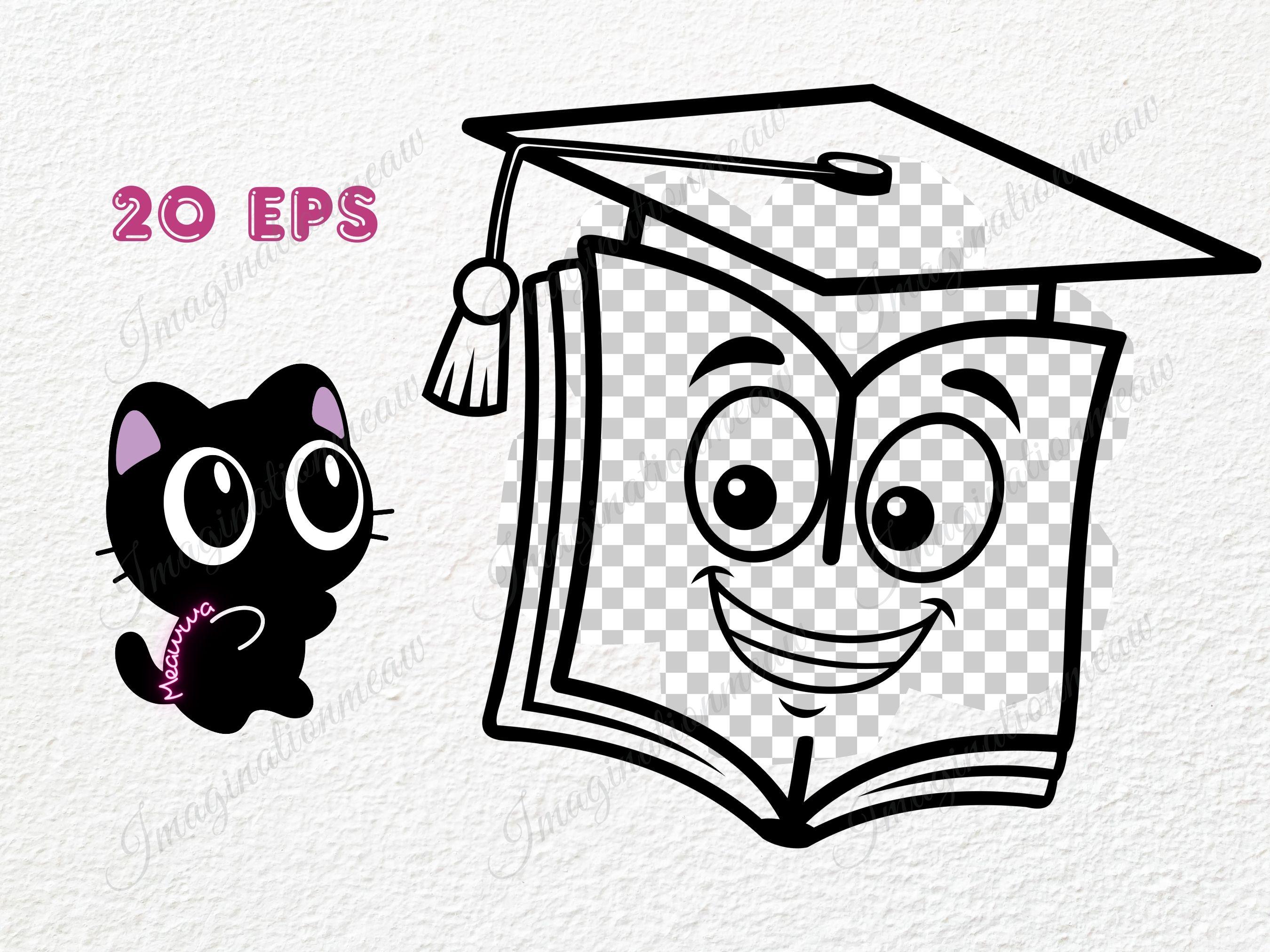 20 Cute Book SVG Designs, Cartoon Reading Clipart Bundle - Etsy
