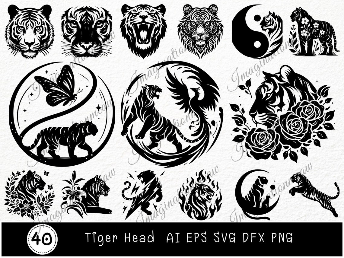 Tiger Head Svg Bundle, Tiger Head Svg, Tiger Svg, Tiger Face Svg, Tiger ...