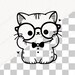 Cute Cat SVG, Nerd Cat SVG, Cat With Glasses Svg, Funny Cat Svg, Cat ...
