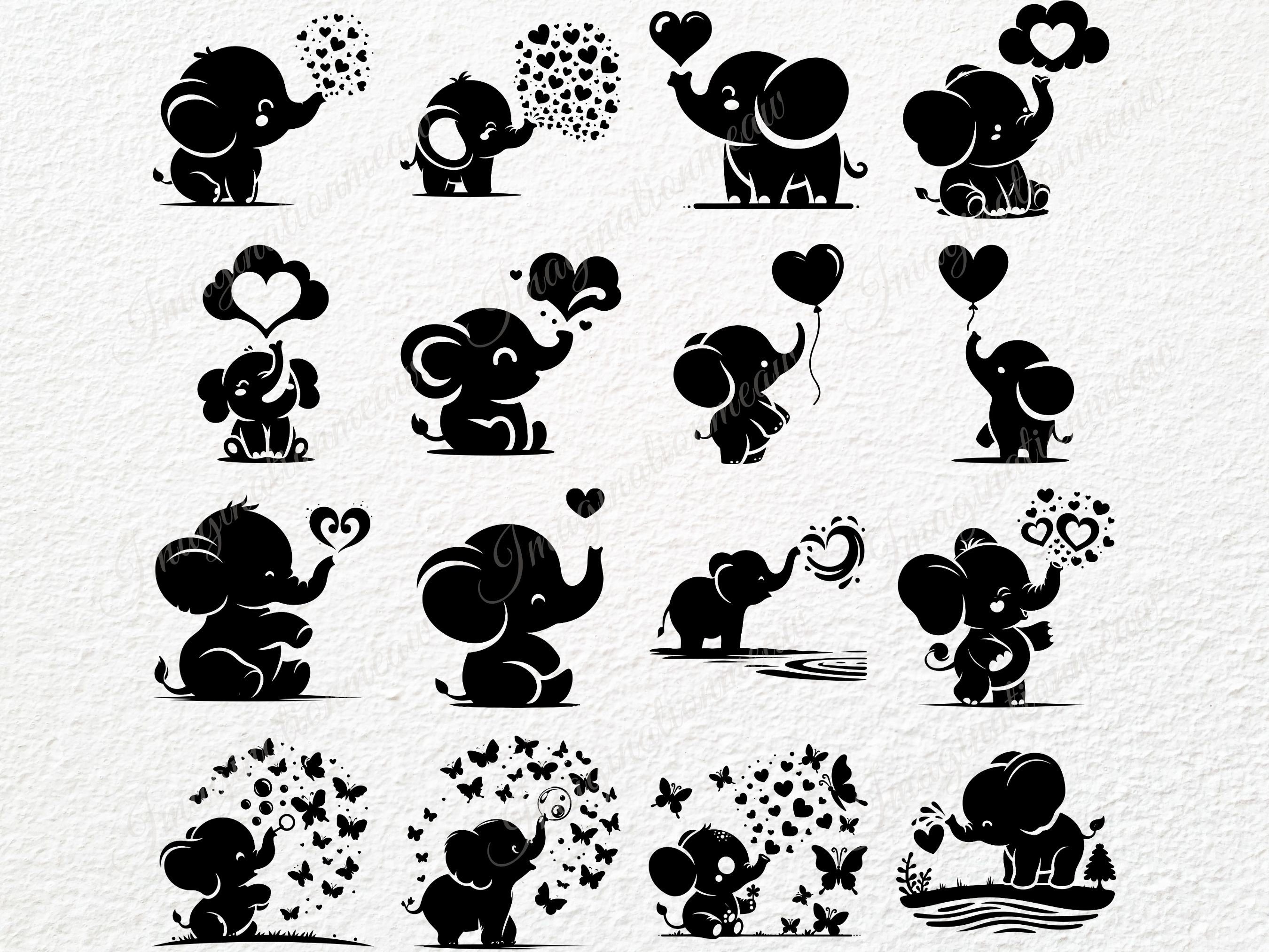 100 Elephant SVG Bundle, Elephant PNG Bundle, Elephant Clipart ...