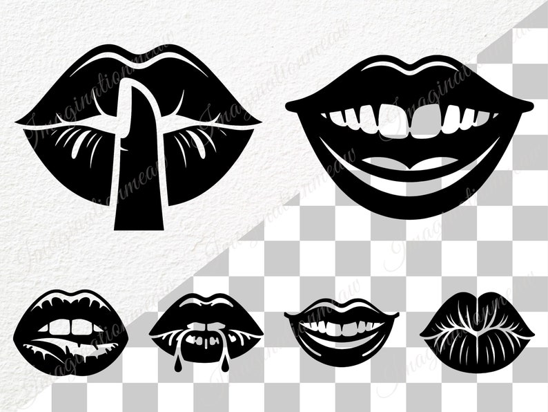 Lips Svg, Lips SVG Bundle, Kiss Svg, Dripping Lips Svg, Biting Lips Svg ...