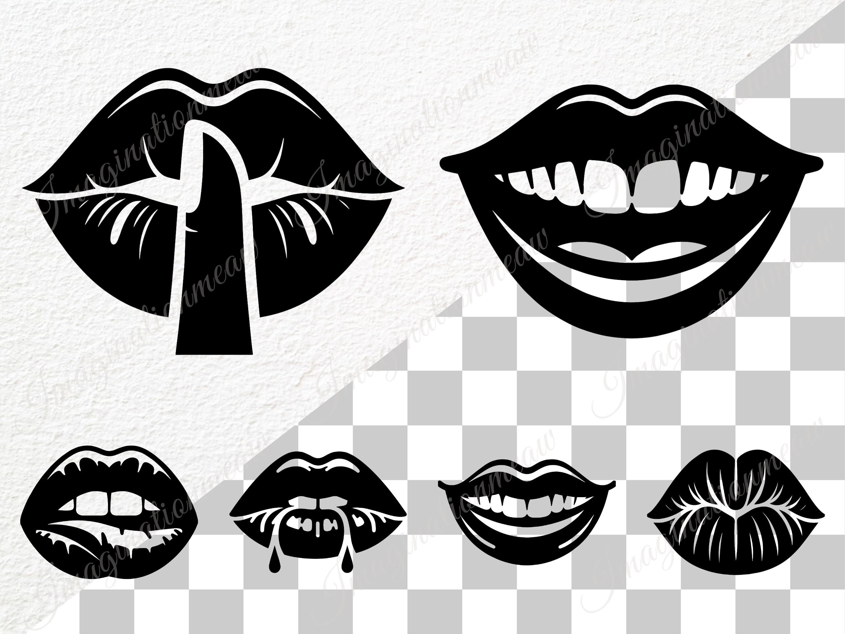 Lips Svg, Lips SVG Bundle, Kiss Svg, Dripping Lips Svg, Biting Lips Svg ...