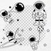 20 Doodle Astronaut SVG Designs, Cute Space Doodle Clipart Bundle ...