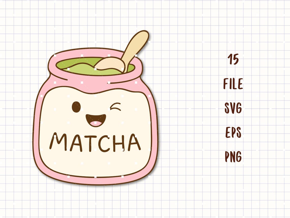 Matcha Tea SVG Bundle, Cute Kawaii Matcha Clipart Set, Green Tea Boba ...