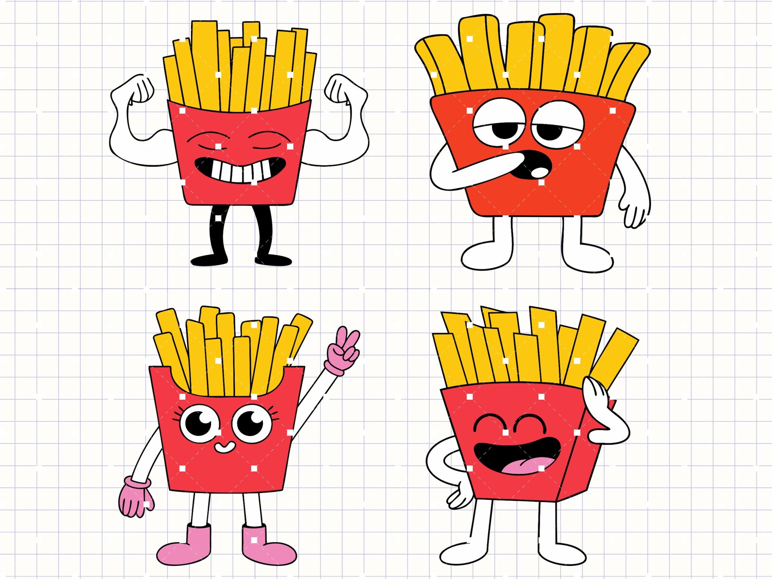 French Fries Clipart, Kawaii Food SVG, Fast Food PNG, Cute Snack ...