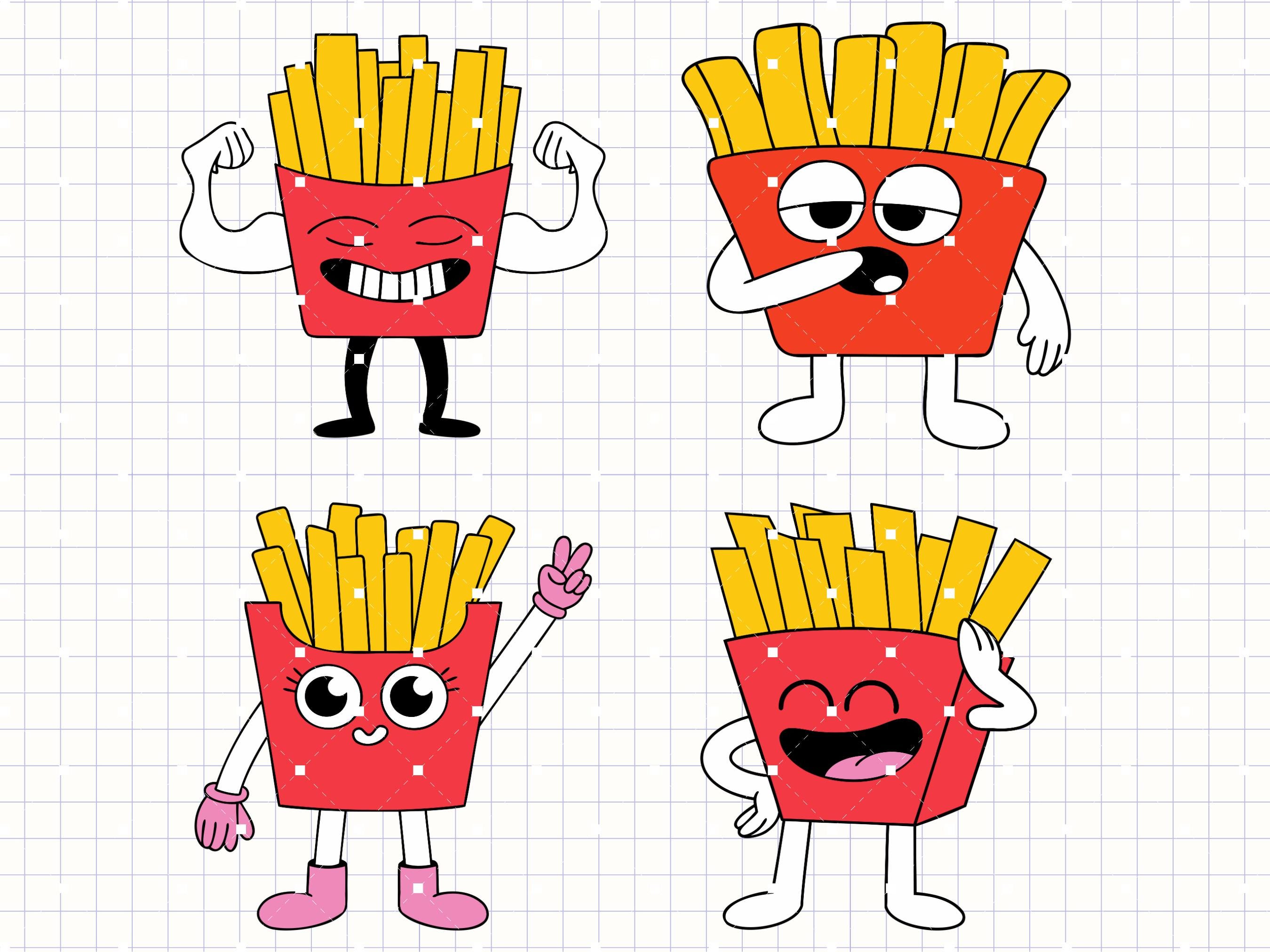 French Fries Clipart, Kawaii Food SVG, Fast Food PNG, Cute Snack ...