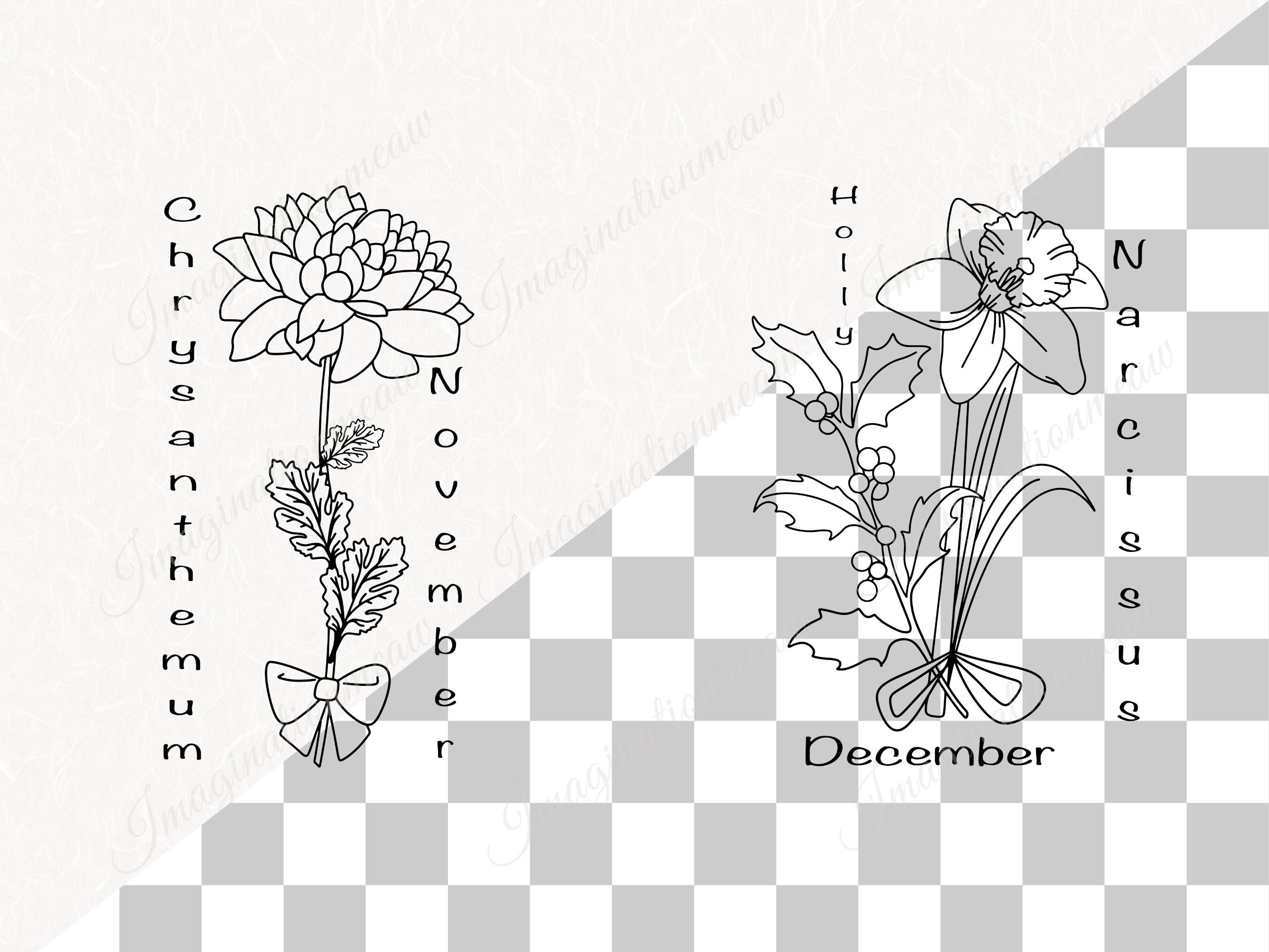 Birth Month Svg Bundle, Birth Flower Svg, Birth Month Svg, Flower Svg ...