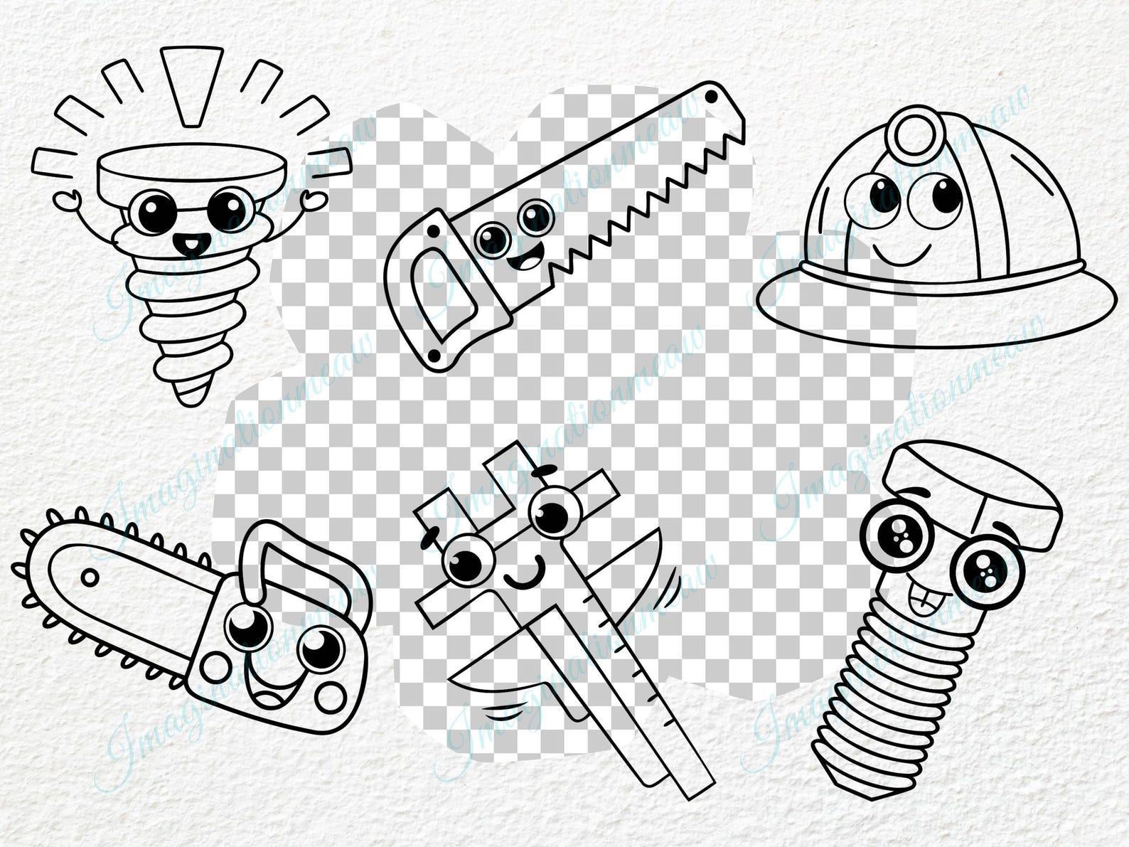 50 Cute Tools SVG, Kawaii Construction Clipart, Tools Svg Bundle ...
