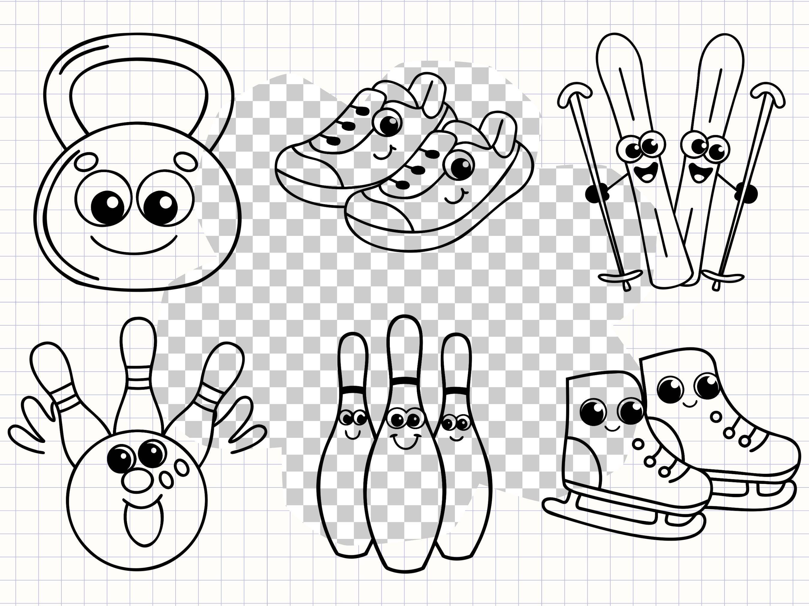 Cute Sports Clipart, Sport Bundle SVG, Football Svg, Basketball ...