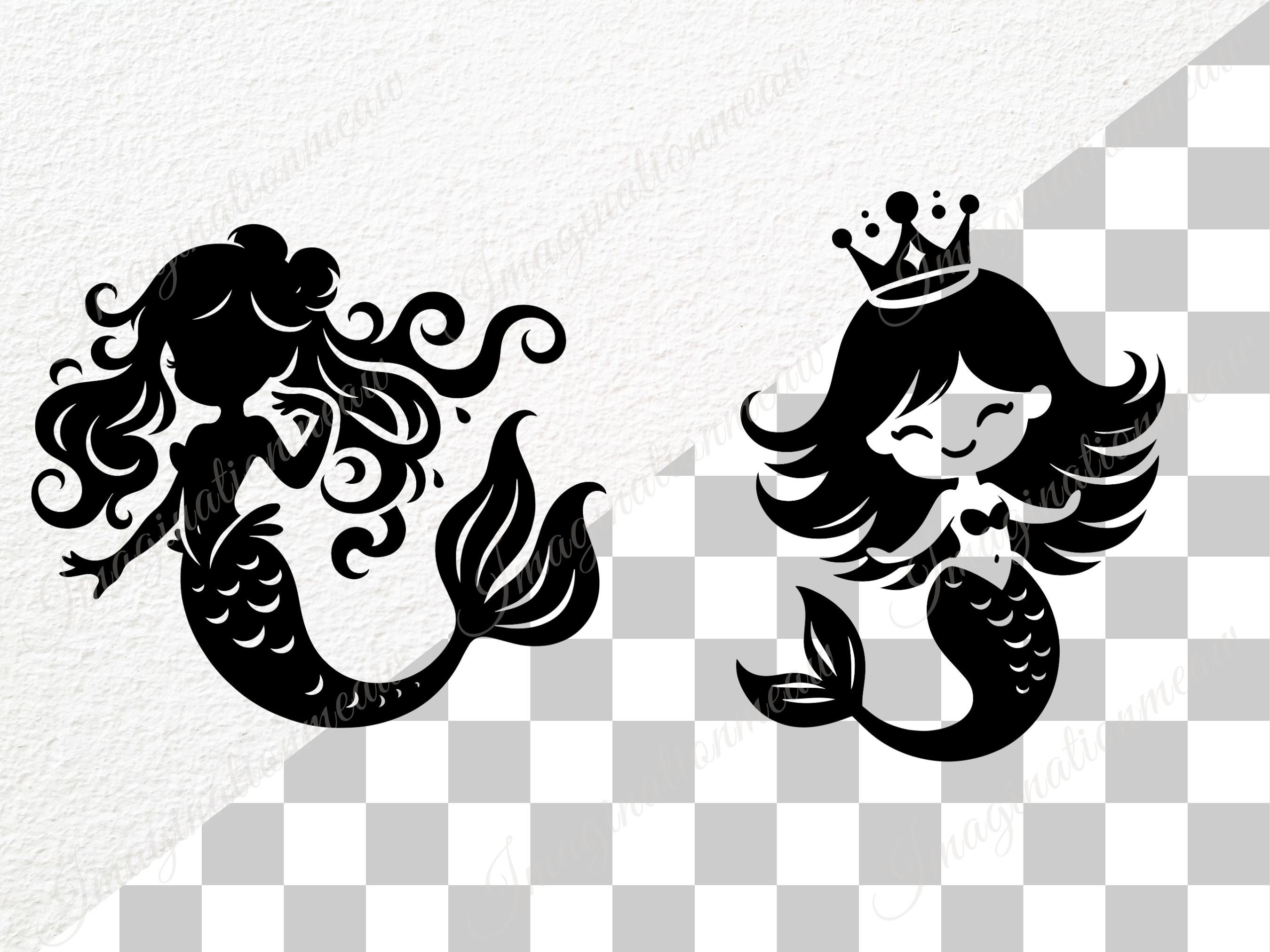 Cute Mermaid Svg, Little Mermaid Svg, Mermaid Svg, Mermaid Silhouette ...