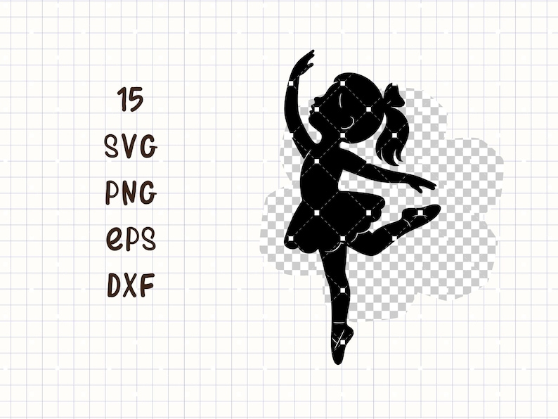 Ballet Girl Silhouette SVG Bundle, Cute Ballerina Clipart Set, Dancing ...