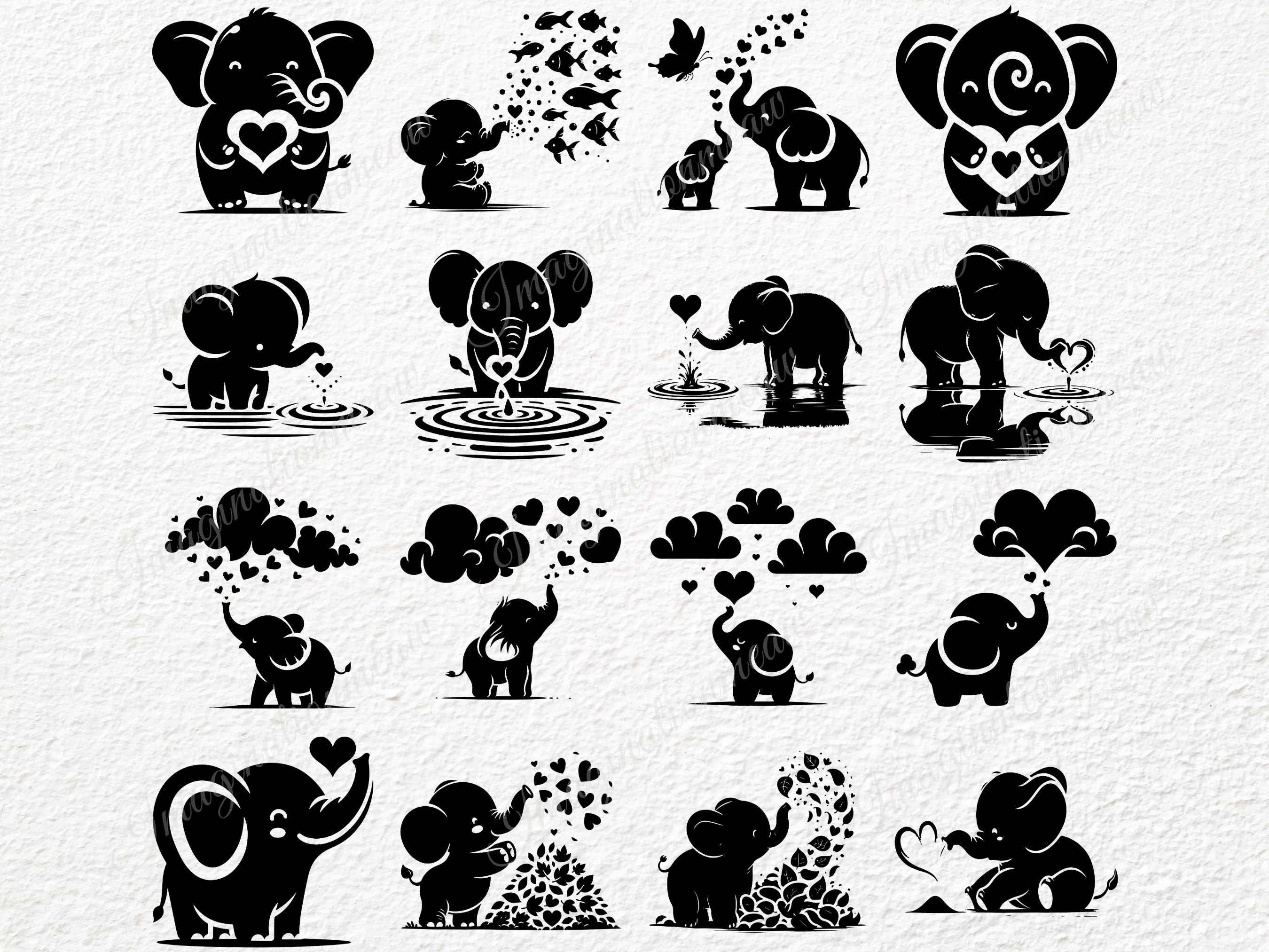 100 Elephant SVG Bundle, Elephant PNG Bundle, Elephant Clipart ...