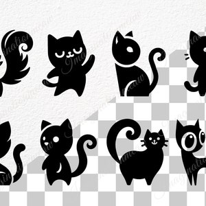 Cat SVG Bundle, Funny Cat Svg, Cute Cat PNG, Cat Clipart, Kitten Svg ...