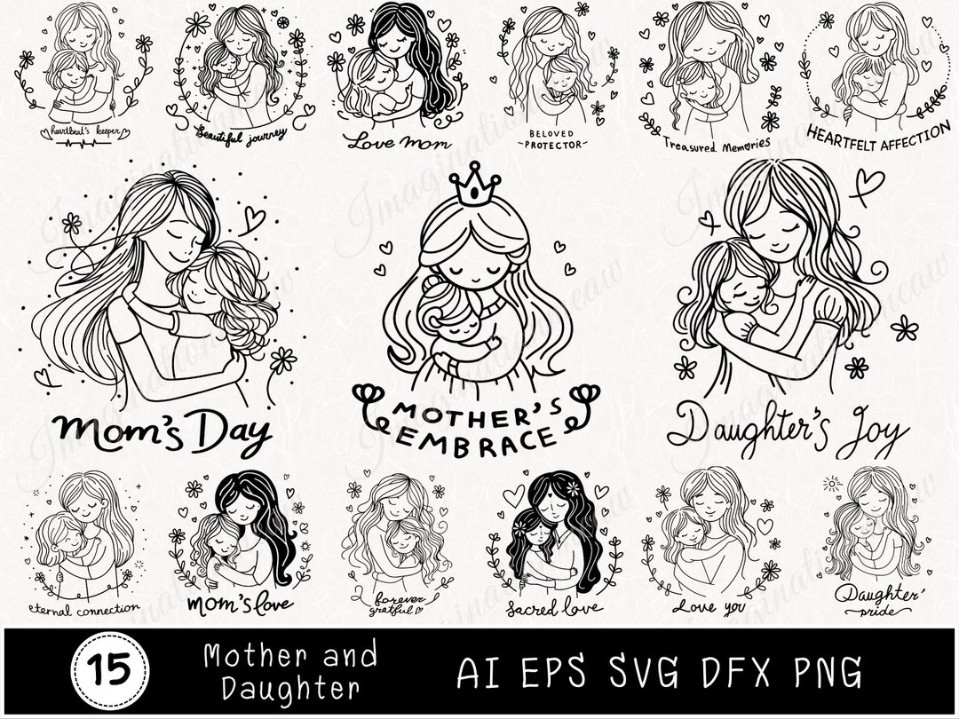 Mother and Daughter Svg, Mama SVG Bundle, Mother Svg, Mom Life Svg ...