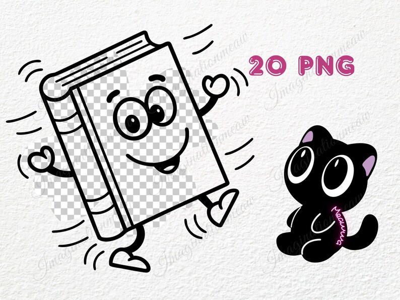 20 Cute Book SVG Designs, Cartoon Reading Clipart Bundle - Etsy