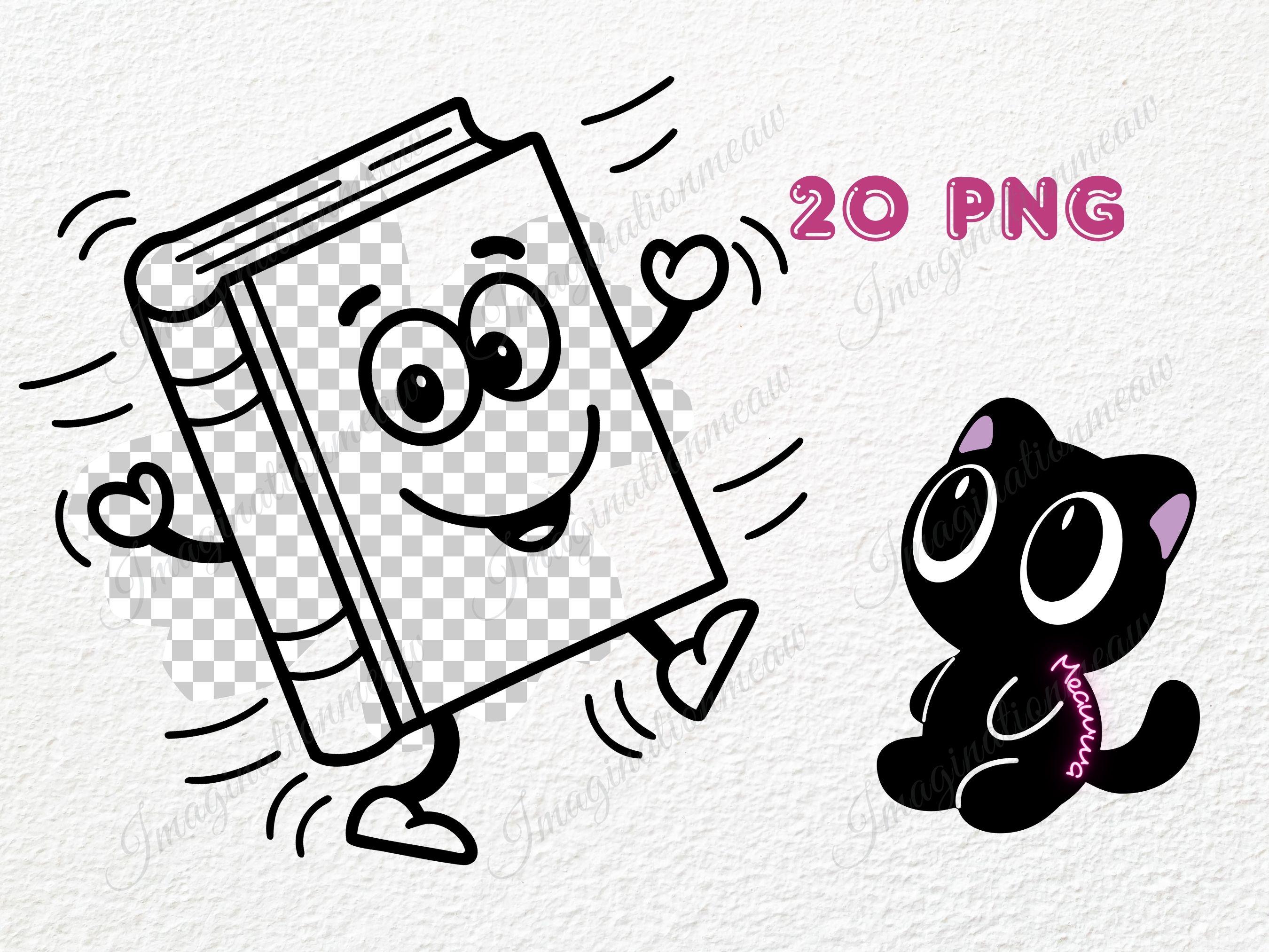 20 Cute Book SVG Designs, Cartoon Reading Clipart Bundle - Etsy