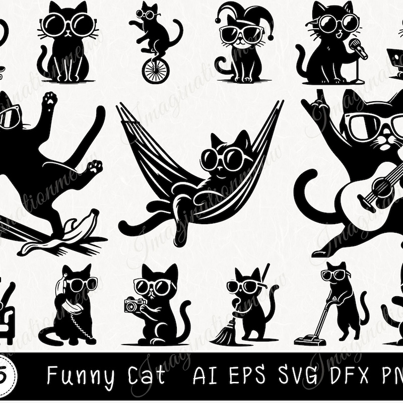 Funny Cat Svg - Etsy