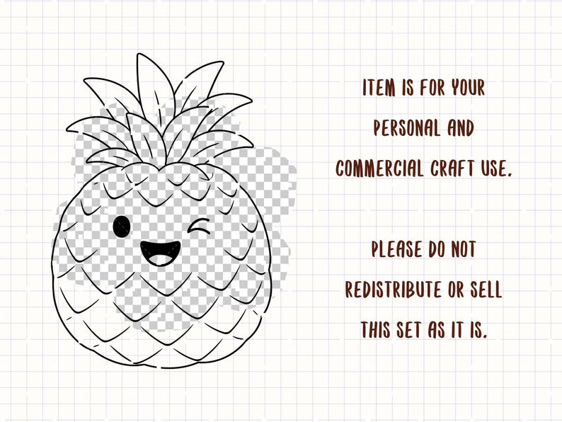 Cute Fruit Line Art SVG Bundle, Kawaii Fruit Outline Clipart Set ...