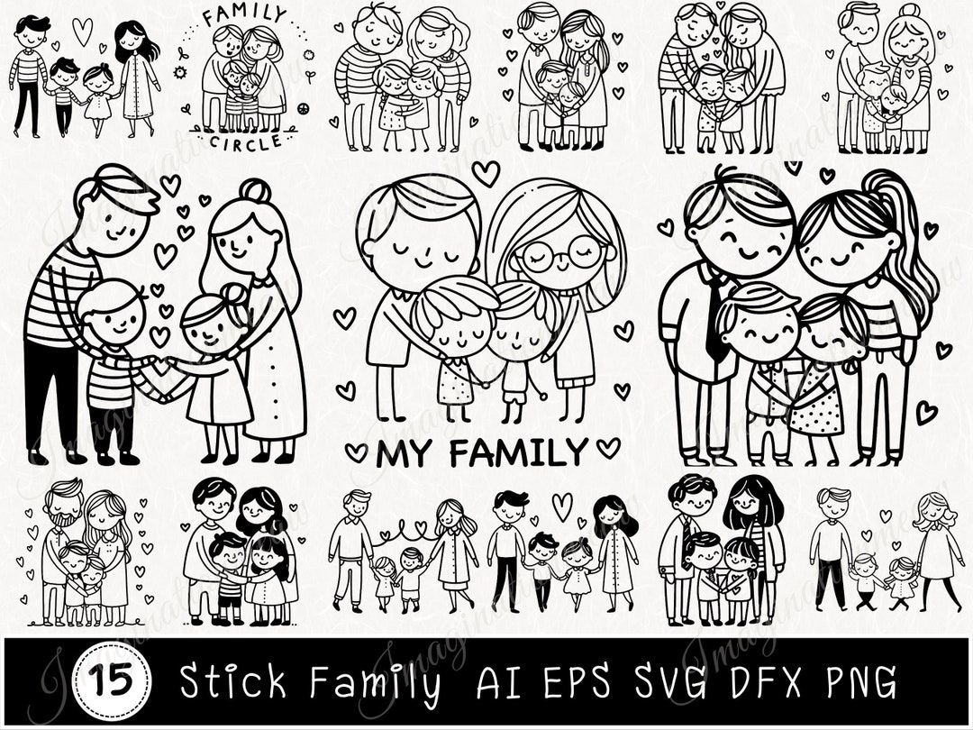 Stick Family Svg Bundle, Stick Family Clipart, Stick Family Cut Files ...