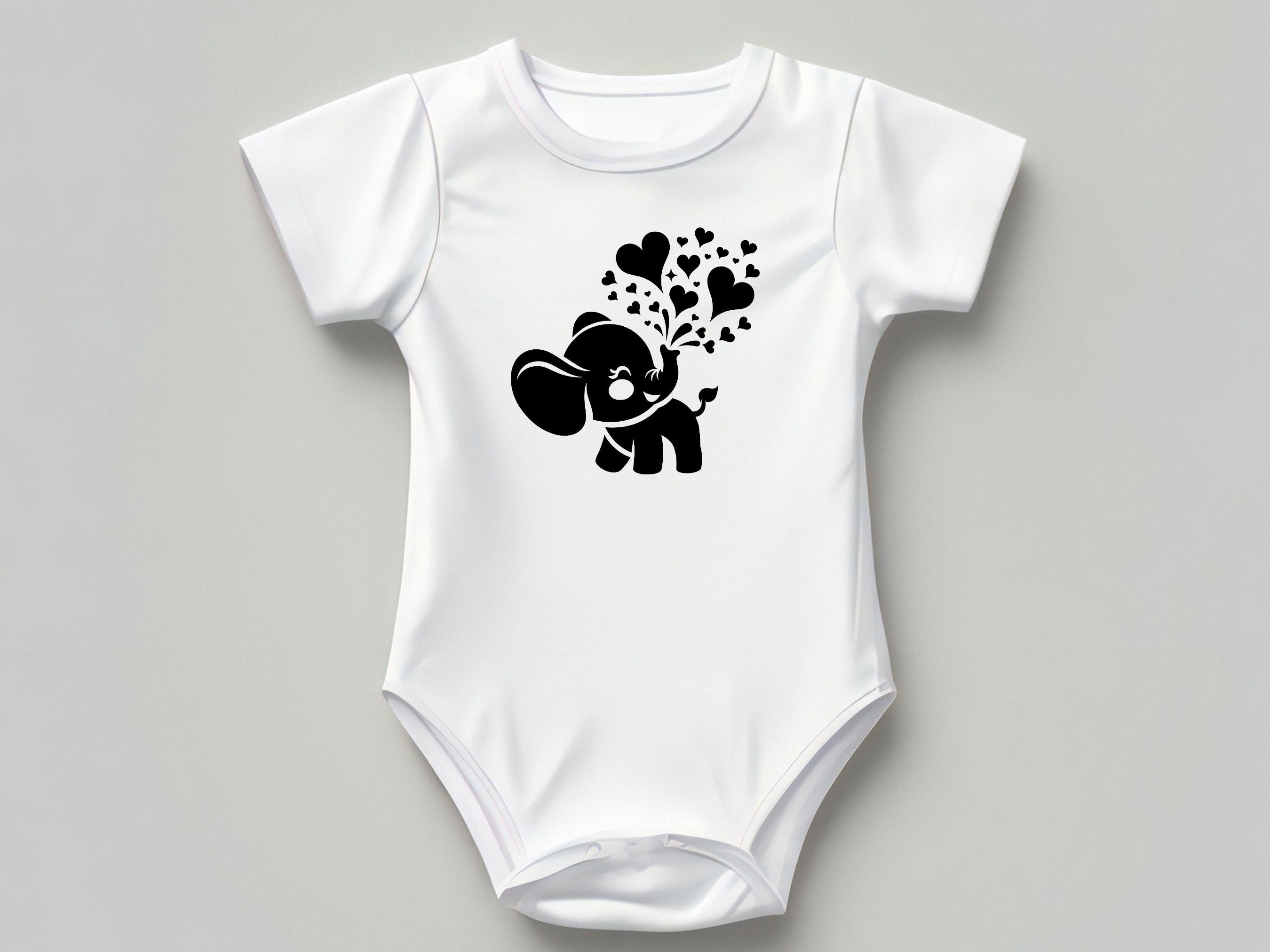 Elephant Blowing Hearts Svg, Cute Elephant Svg, Baby Elephant, Baby ...