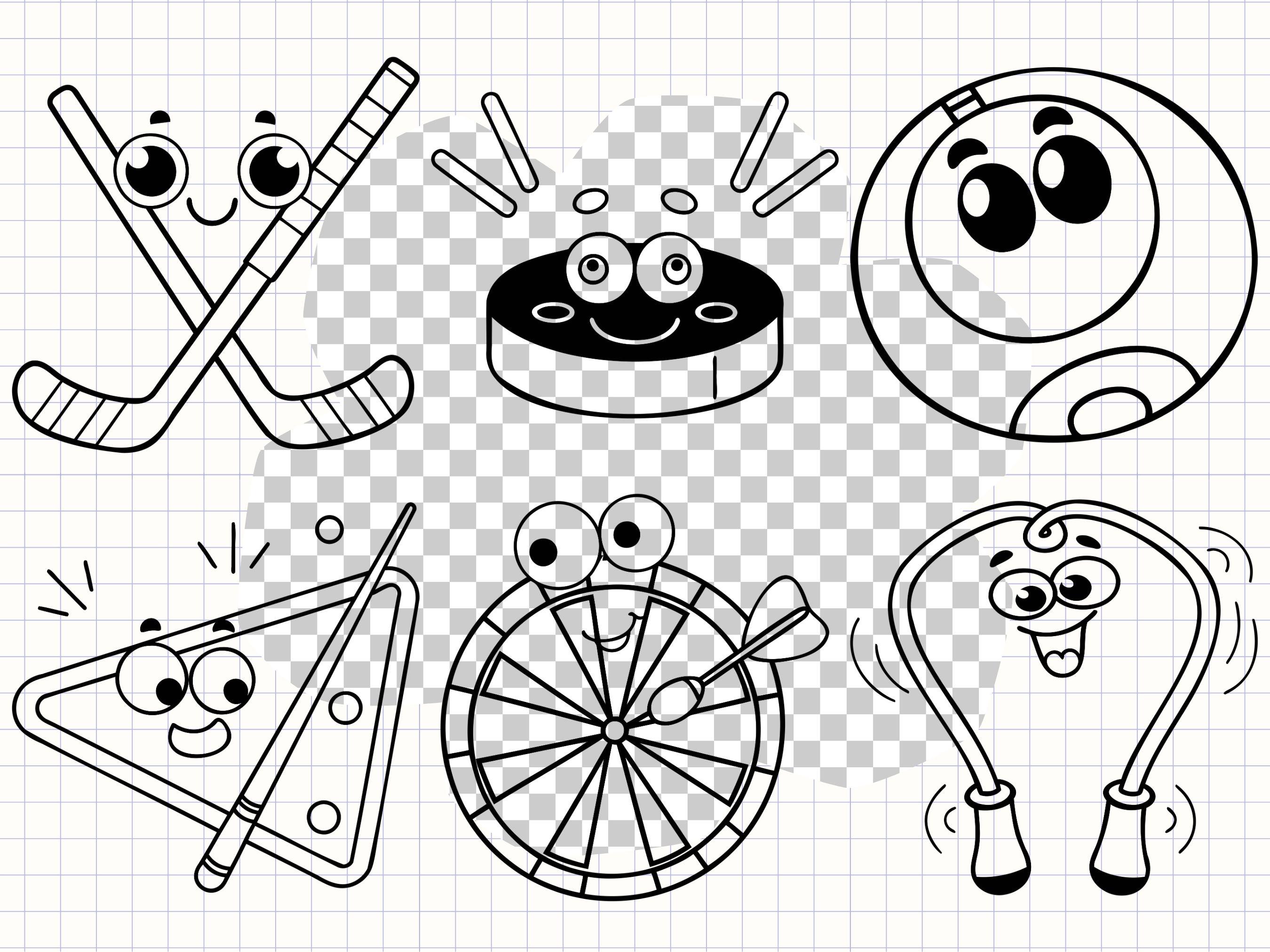 Cute Sports Clipart, Sport Bundle SVG, Football Svg, Basketball ...