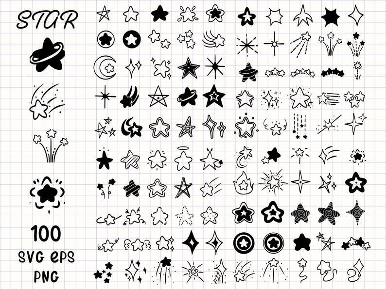 Stern Clipart Bundle, Sparkle SVG-Bundle, Sternen Clipart ...