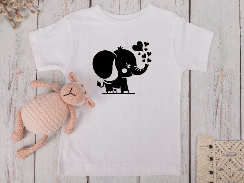 Elephant Blowing Hearts Svg, Cute Elephant Svg, Baby Elephant, Baby ...