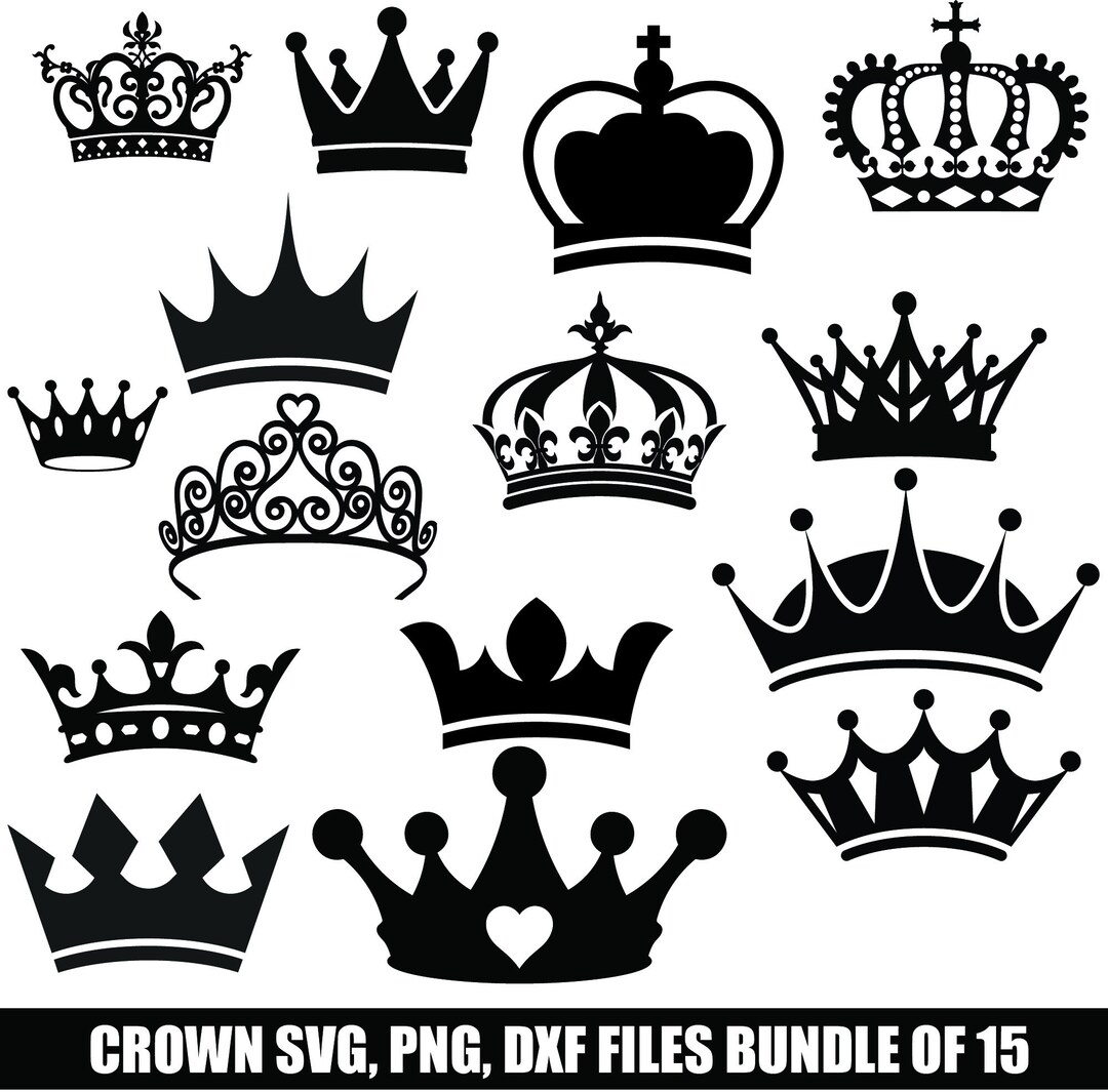 Crown SVG File Bundle, King Crown SVG, Queen Crown SVG, Royal Princess ...