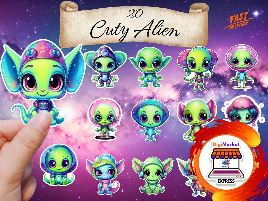 Out-of-this-world Fun: Realisticalien Cute Stickers for Boys and Girls ...