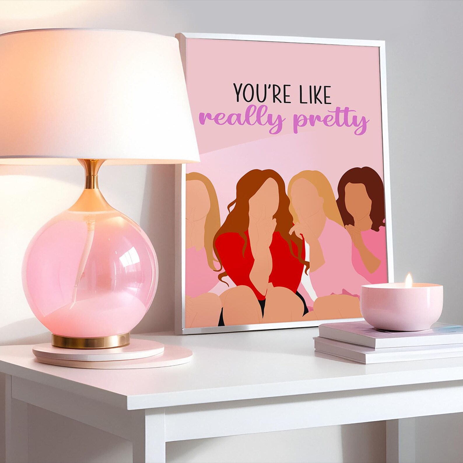 You're Like Really Pretty Mean Girls Art Print - Aesthetic Wall Art, 00s Print, Feminine Art ...