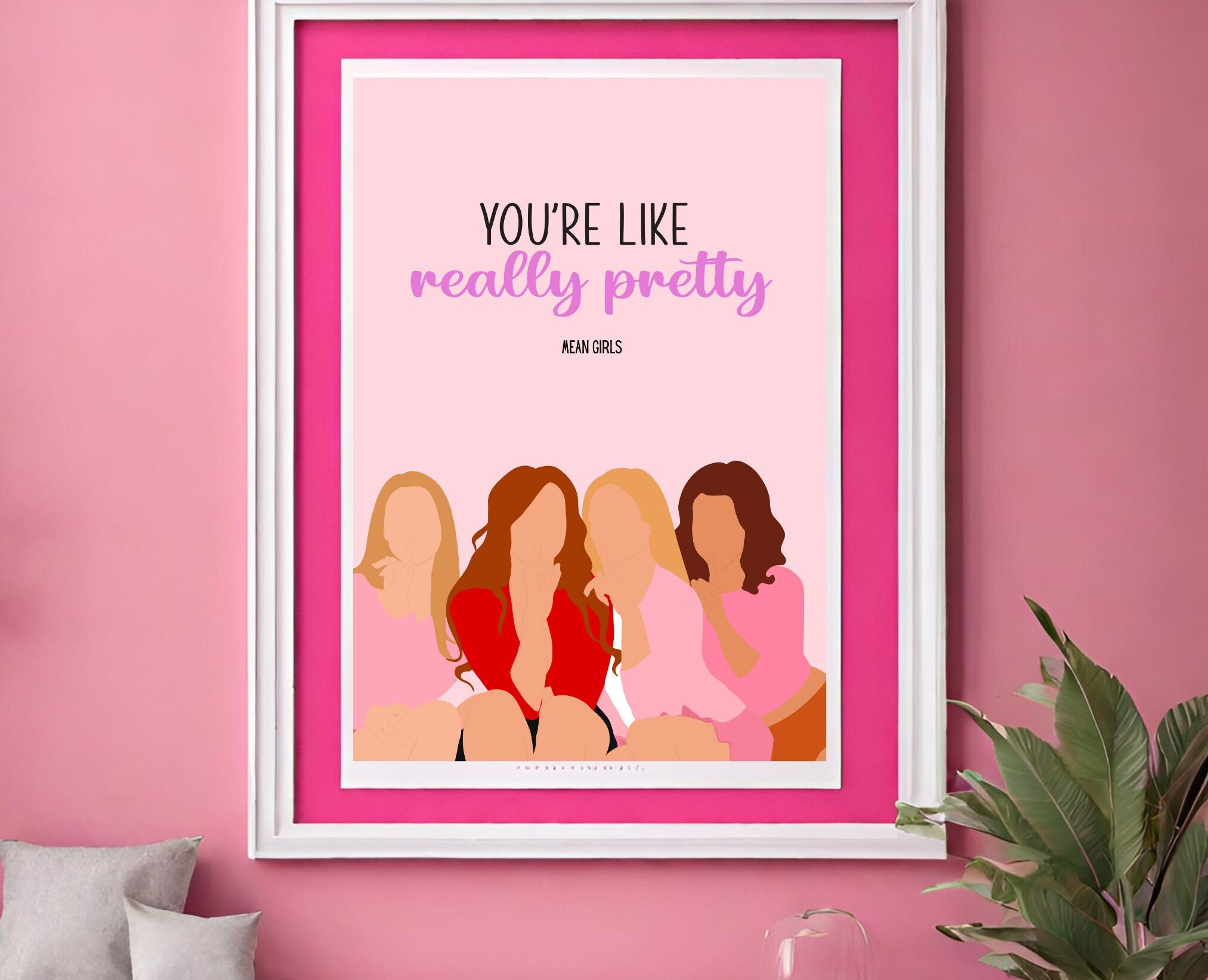 You're Like Really Pretty Mean Girls Art Print Aesthetic Wall Art, 00s Print, Feminine Art, Pink ...
