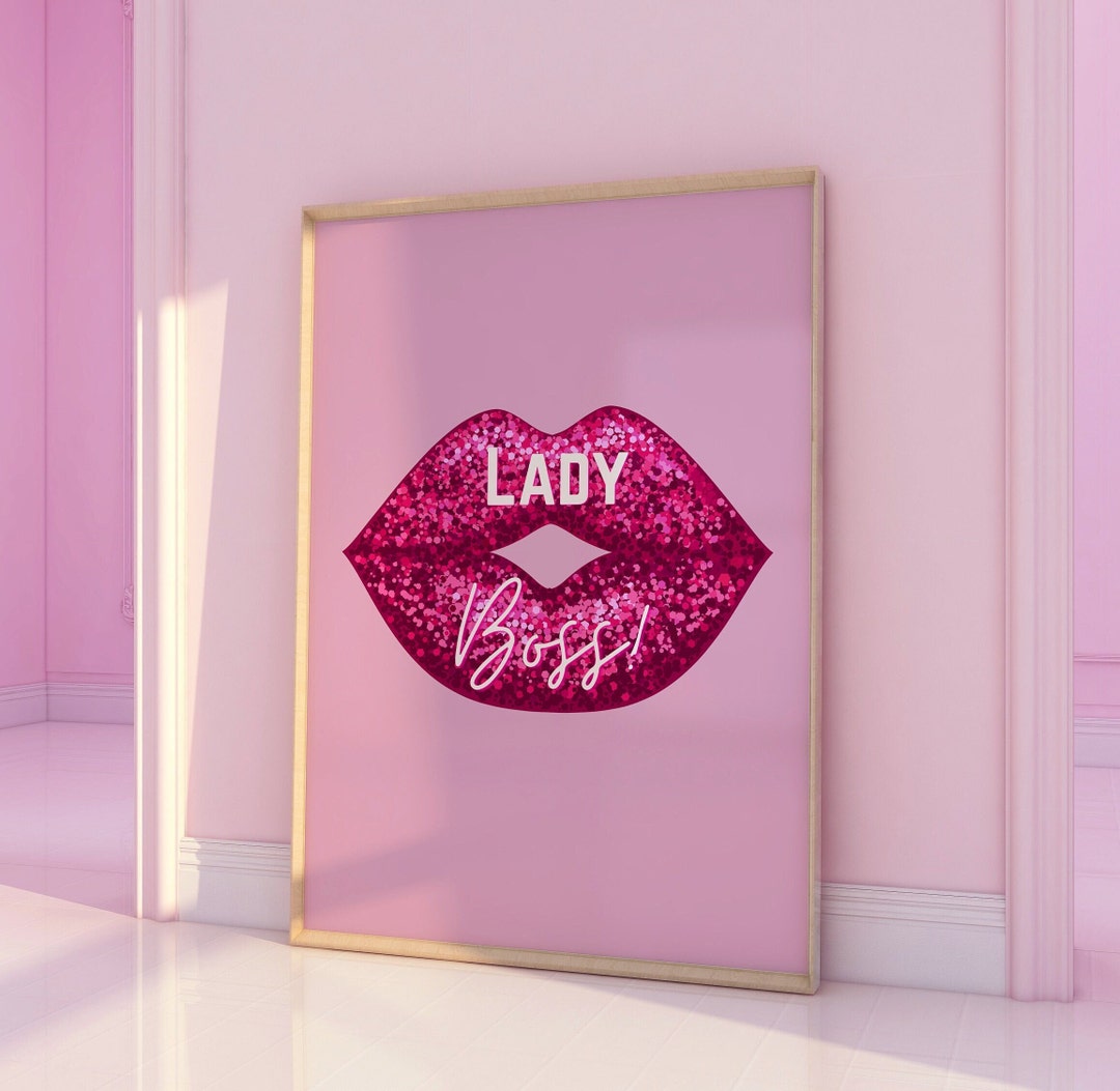 Lady Boss on Lips Pink Print, Lady Boss Quotes, Lady Boss Gifts, Gift ...