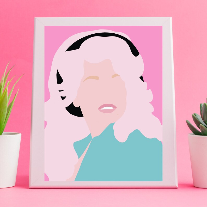 Dolly Parton Pink Print, Dolly Parton Illustration, Dolly Parton Print ...