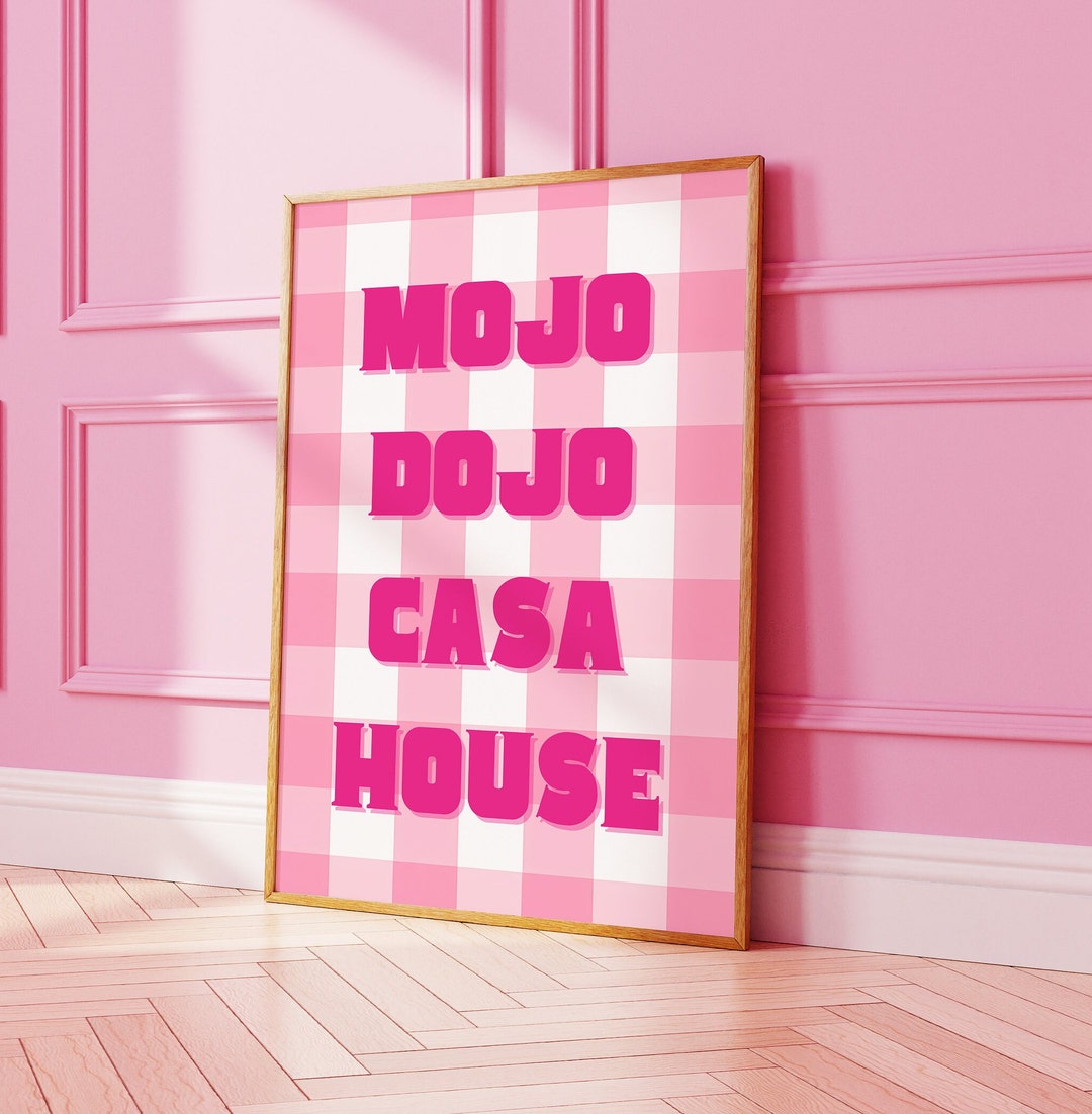 Mojo Dojo Casa House Pink Print, Barbie Movie Inspired, Barbie Movie ...