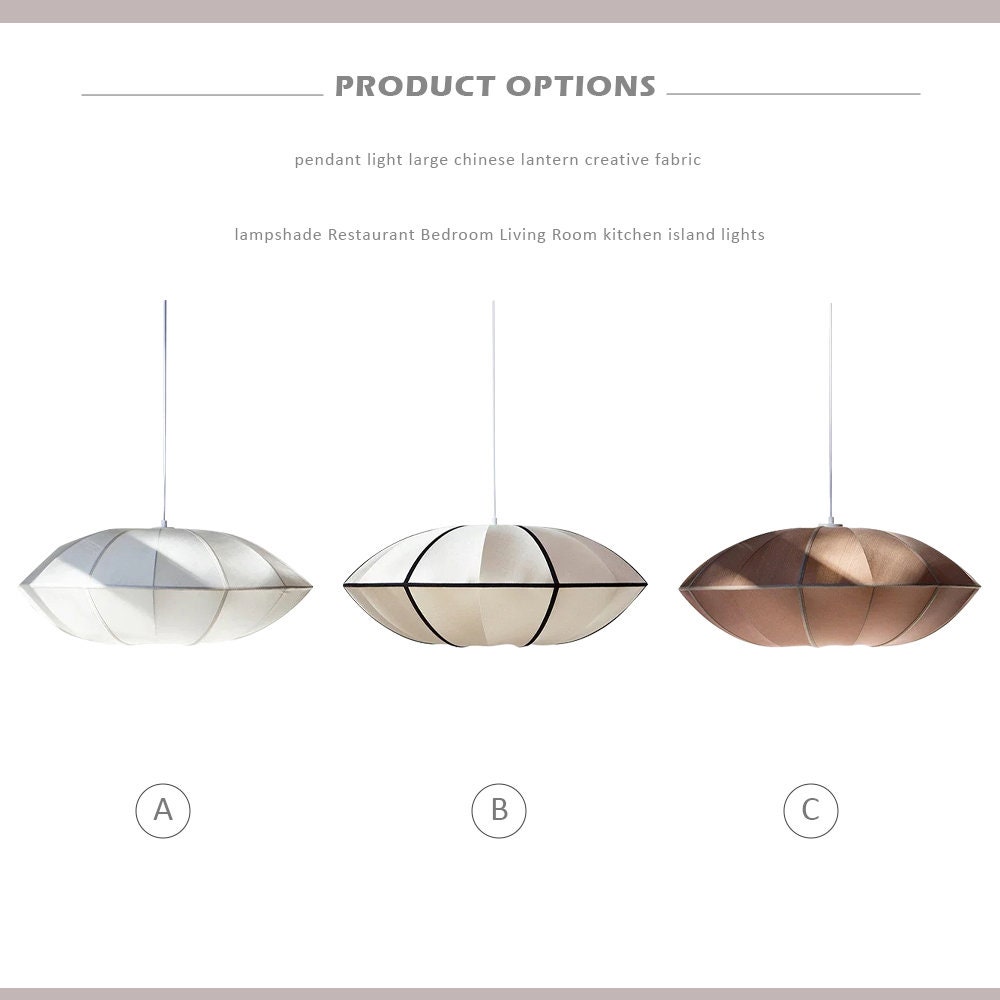 Cloth Lantern Hanging Light Decorative Kitchen Island Lamp Living Room ...