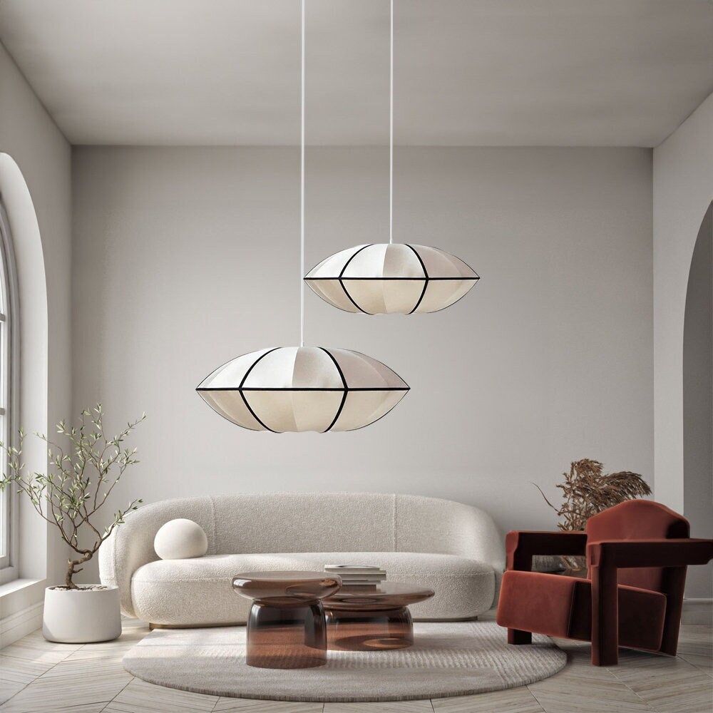 Cloth Lantern Hanging Light Decorative Kitchen Island Lamp Living Room ...