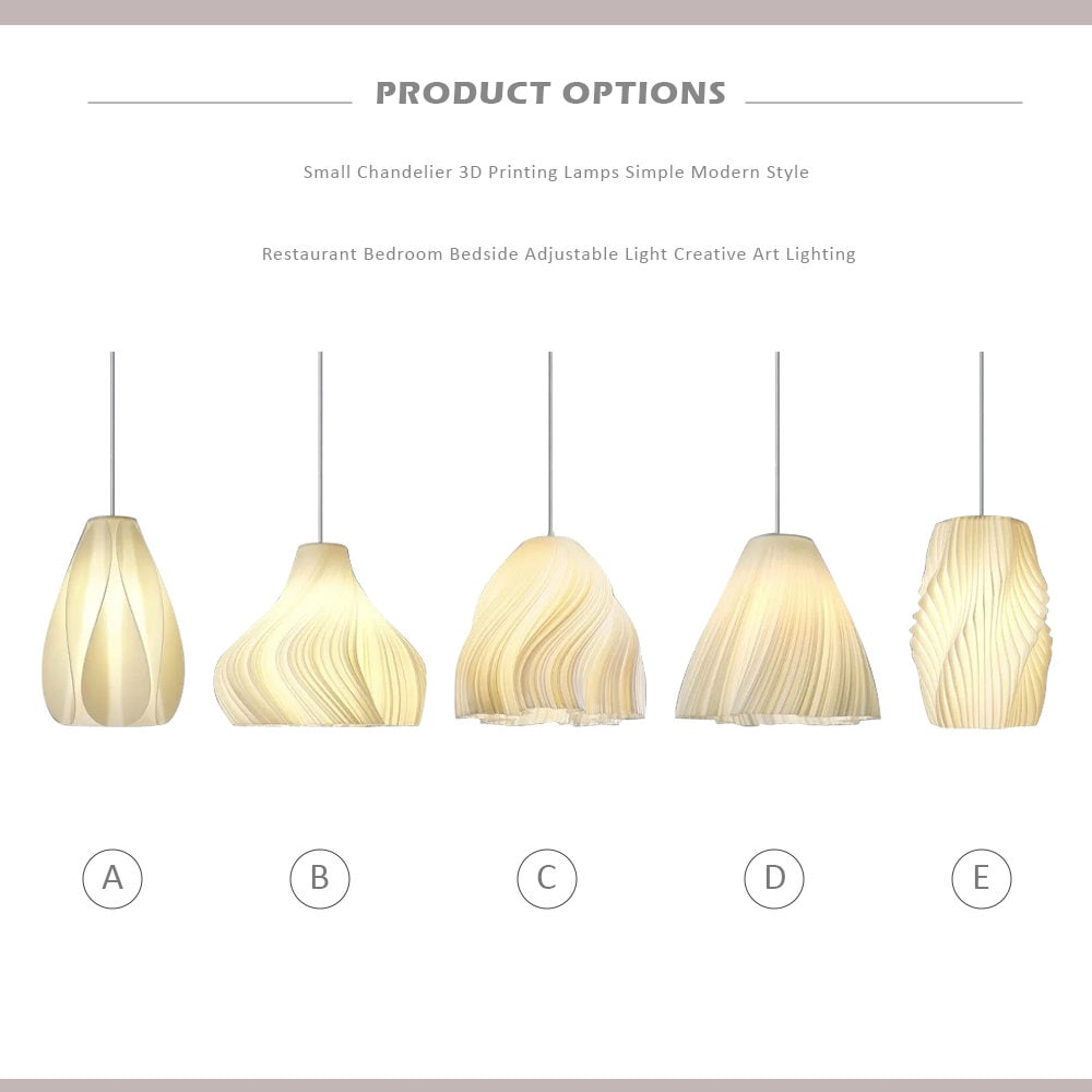 3D Printing Wavy Pendant Light Kitchen Island Lampshade Beige Lightning ...