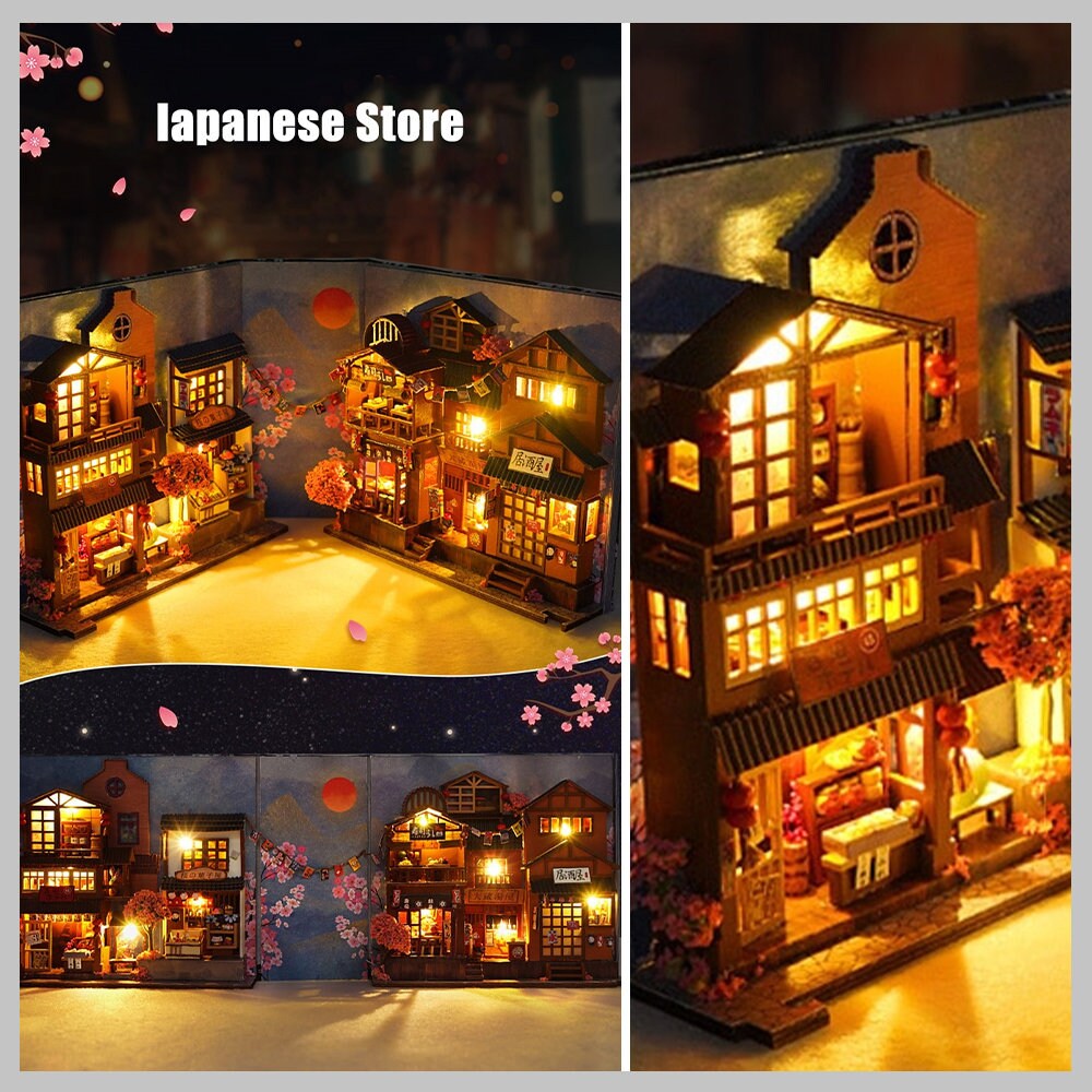 DIY Wood Book Nook With LED Light, Bookstore Book Shelves,diy Book Nook ...