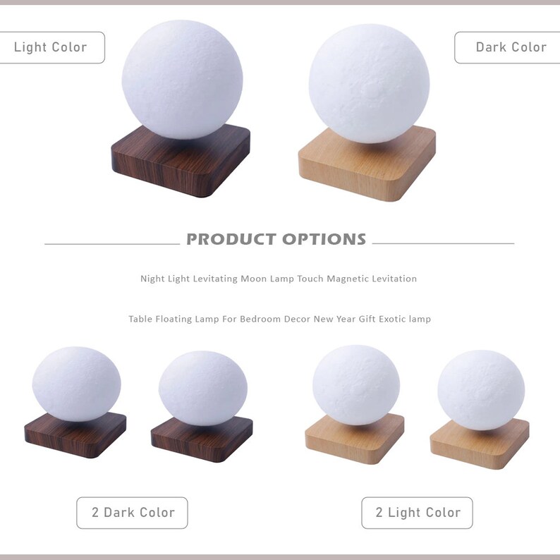 Levitating Moon Night Lamp,unique Touch Switch,magnetic Levitation ...