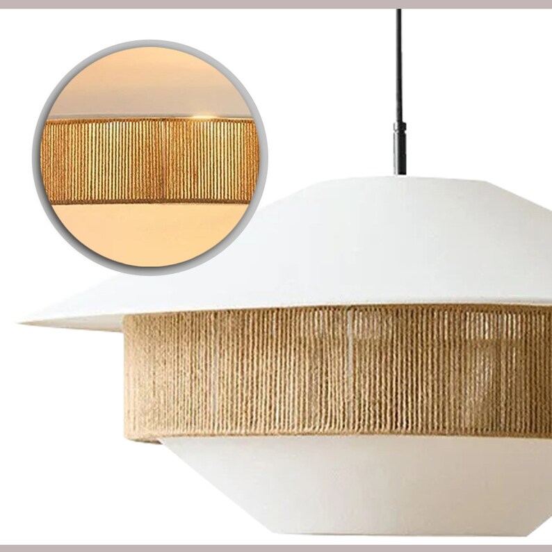 Hemp Rope Pendant Lightminimalist Lampjapanese - Etsy