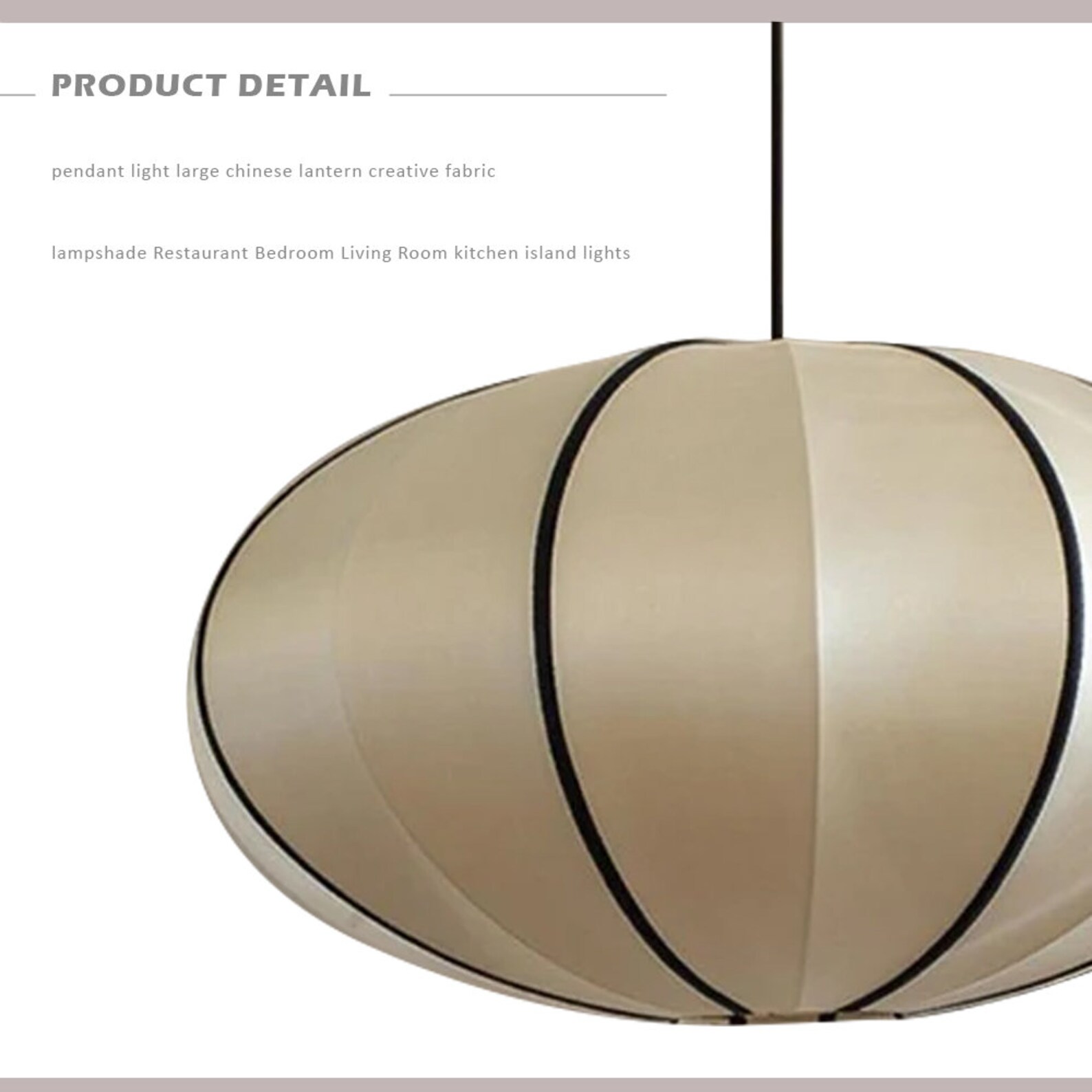 Cloth Lantern Hanging Light Decorative Kitchen Island Lamp Living Room ...