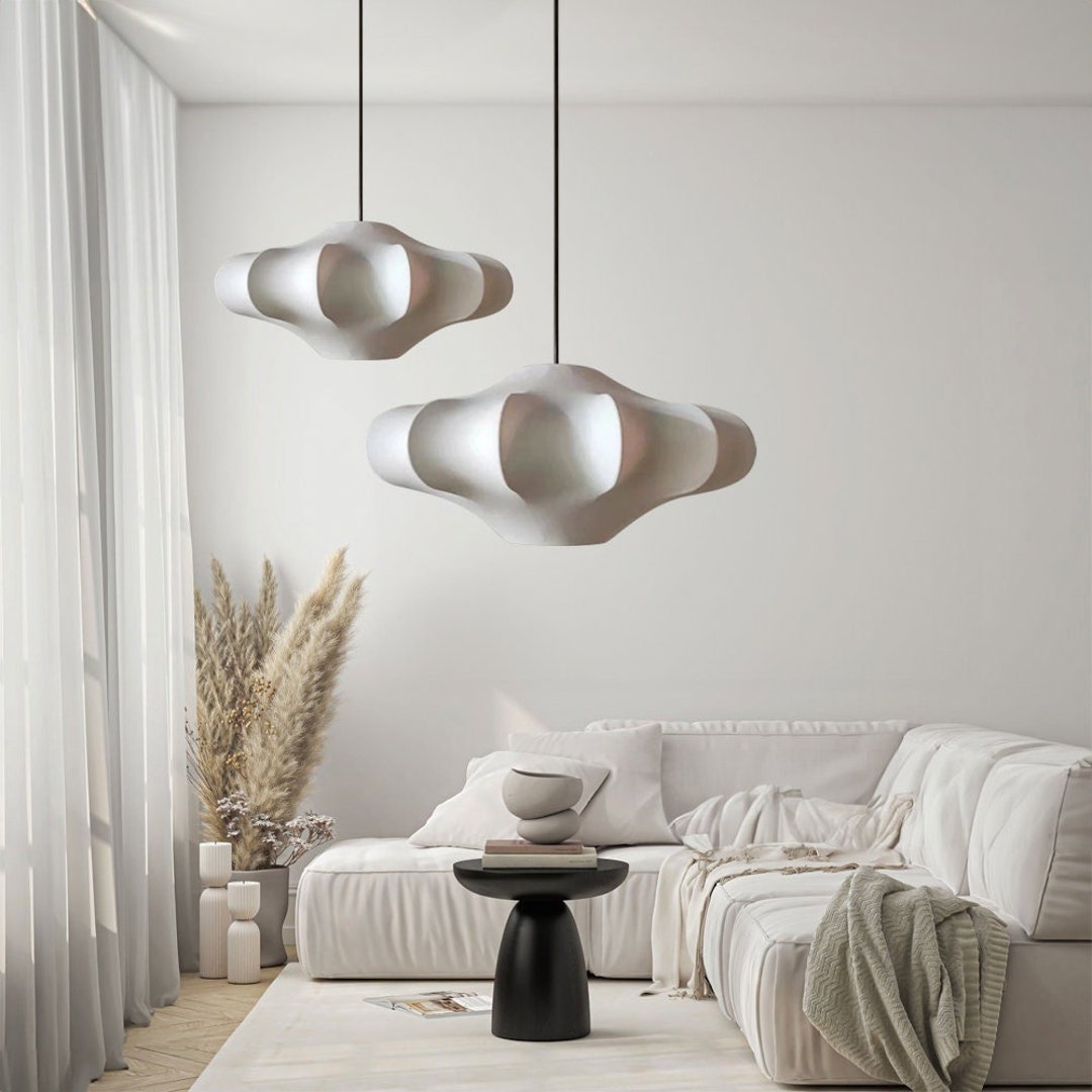 Modern Silk Pendant Light,luxury Silk Light Fixture,living Room Kitchen ...