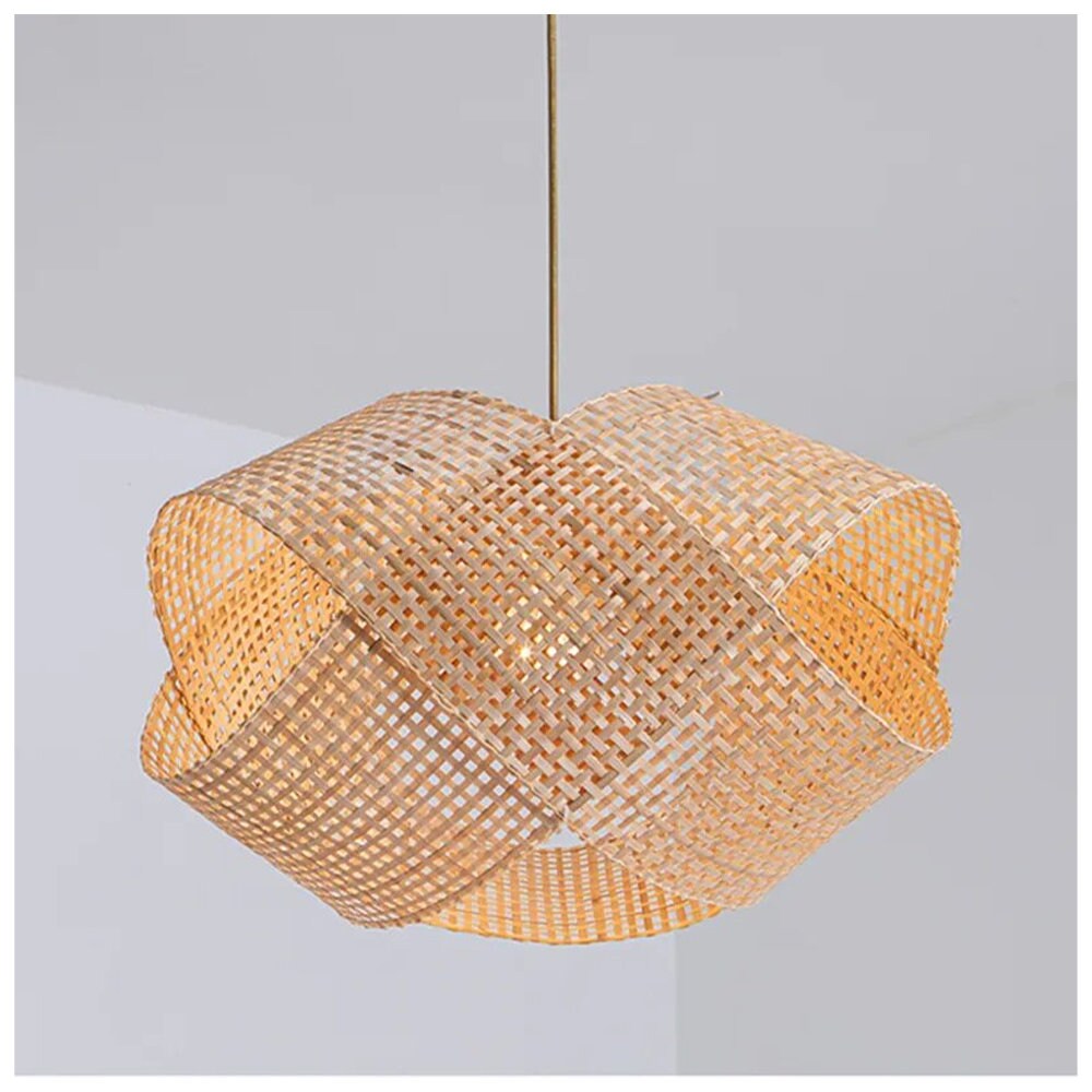Handwoven Bamboo Hanging Light,hardwired Ceiling Light,e27 Base Bulb ...
