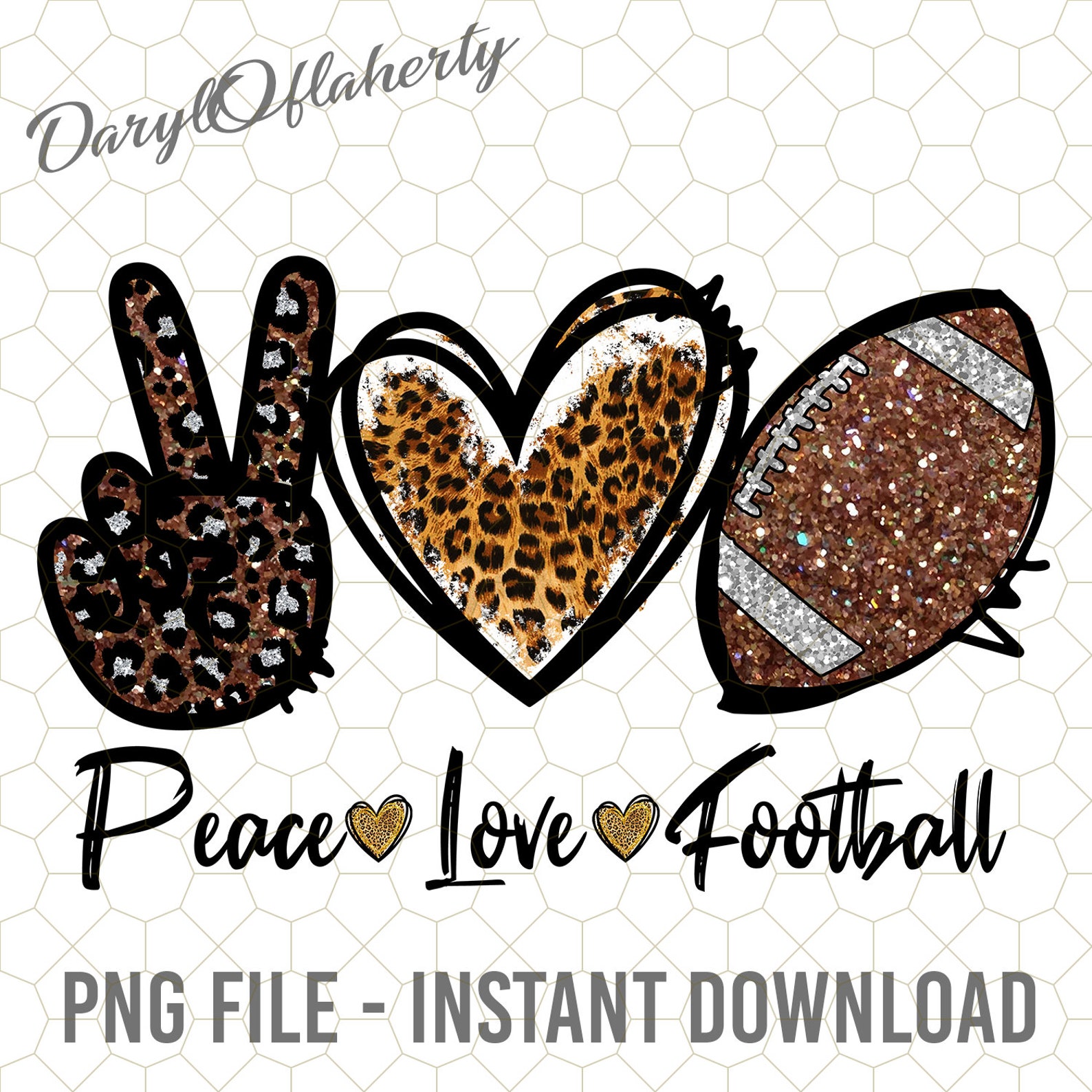 Peace Love Football Png, American Football Png, Football Sublimation ...